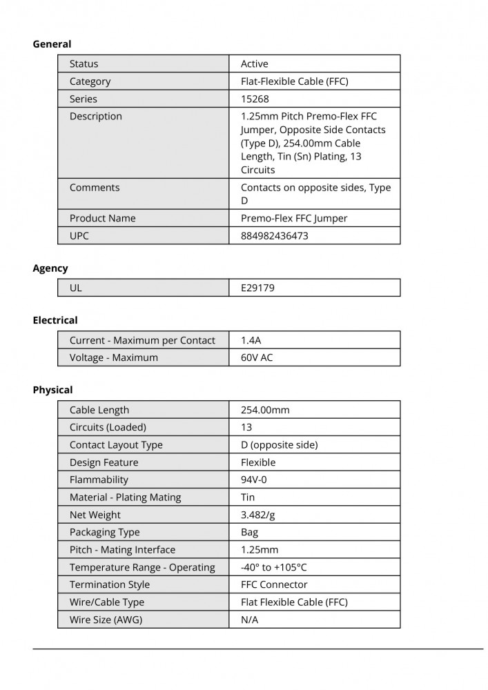 Molex 15268 product specification page 2