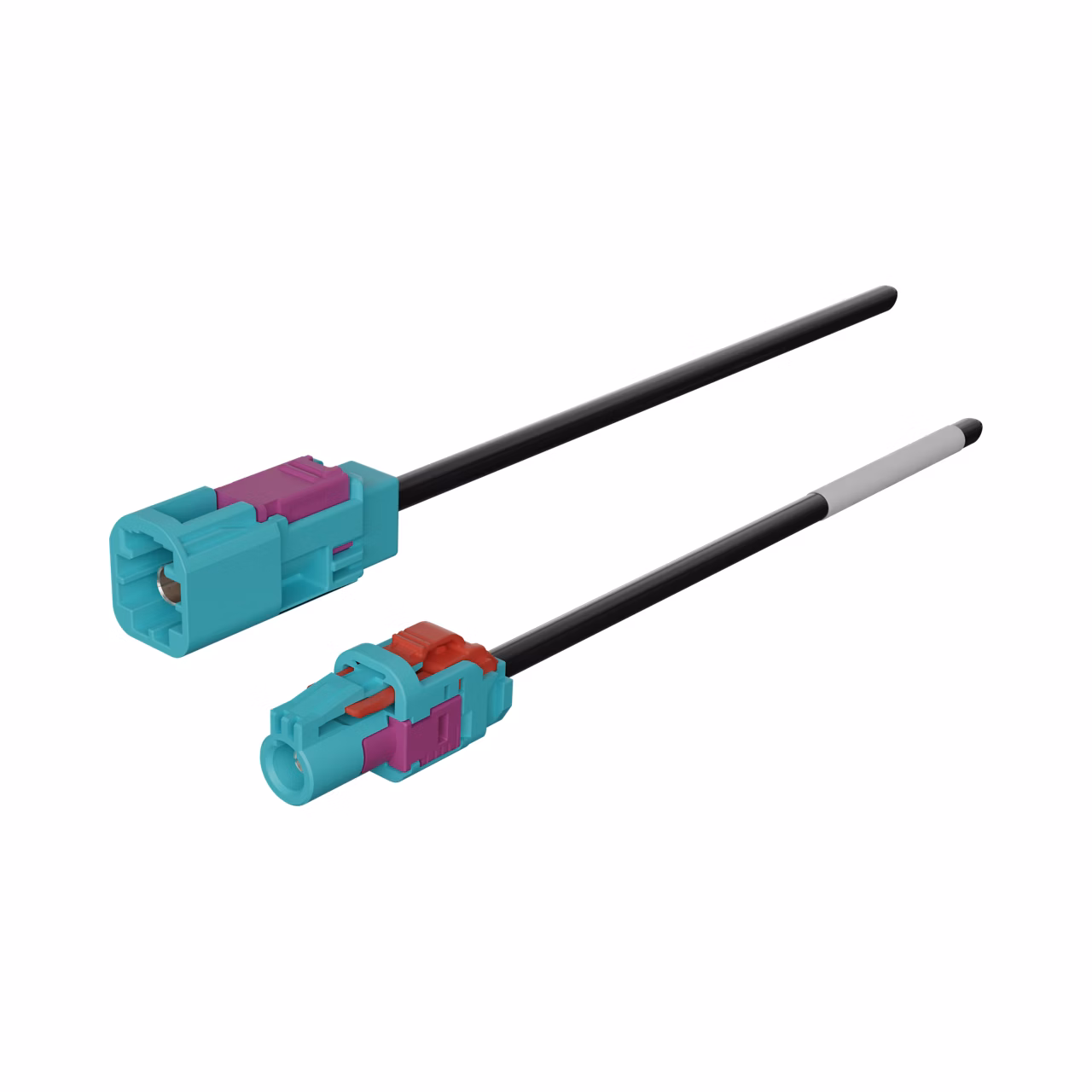 HFM Straight Plug-to-HFM Straight Jack Off-the-Shelf (OTS) Cable Assembly, Key Z Water Blue, RTK031 Cable, 500.00mm Length, 50 Ohms for sale