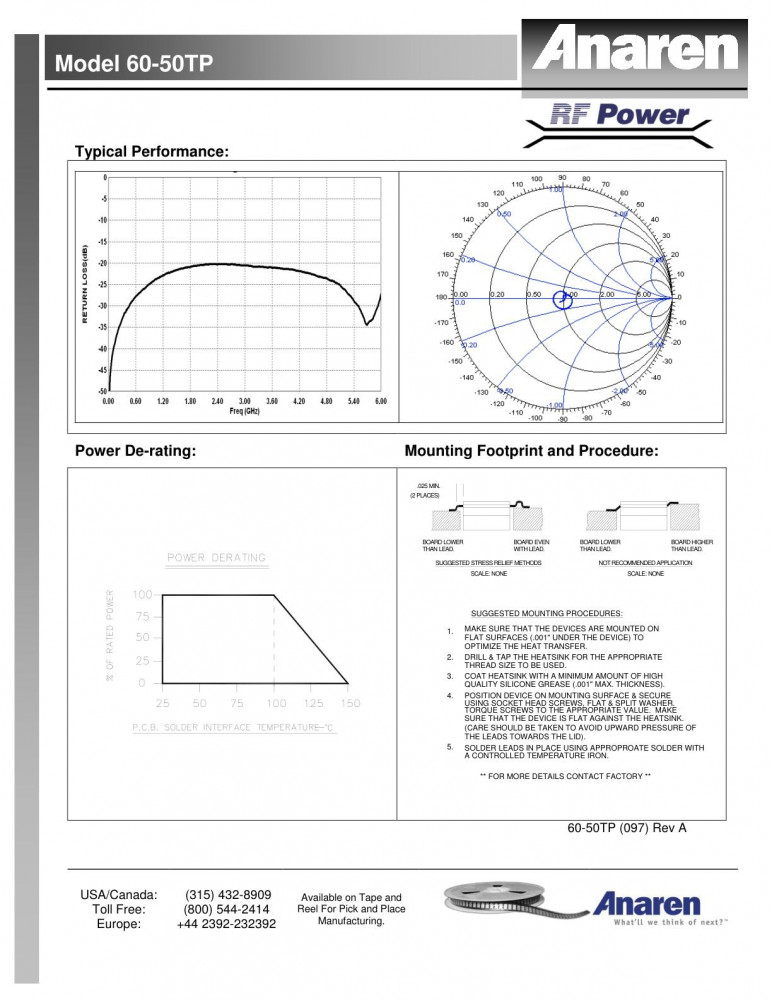 Anaren 60-50TP datasheet page 2