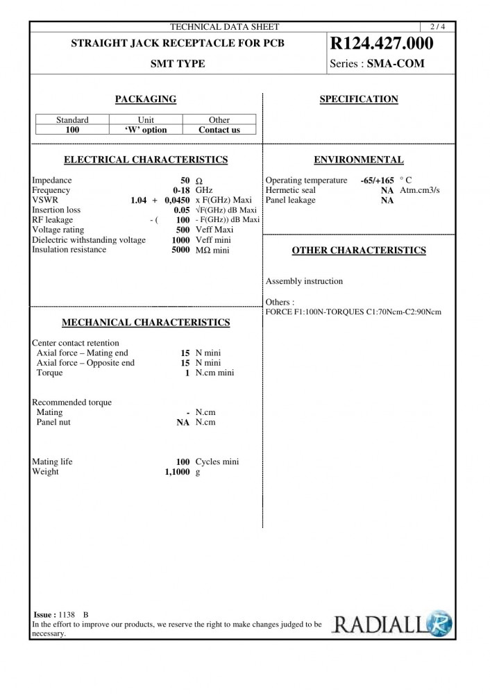 R124427000 technical document page 2