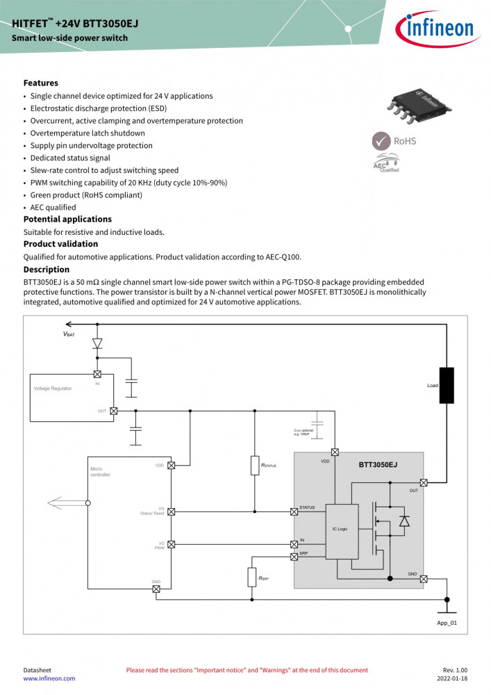 BTT3050EJ datasheet page 1