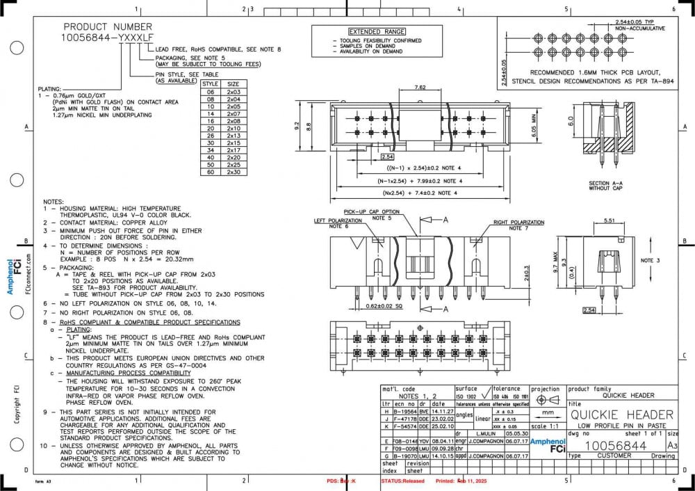Amphenol 10056844 drawing preview