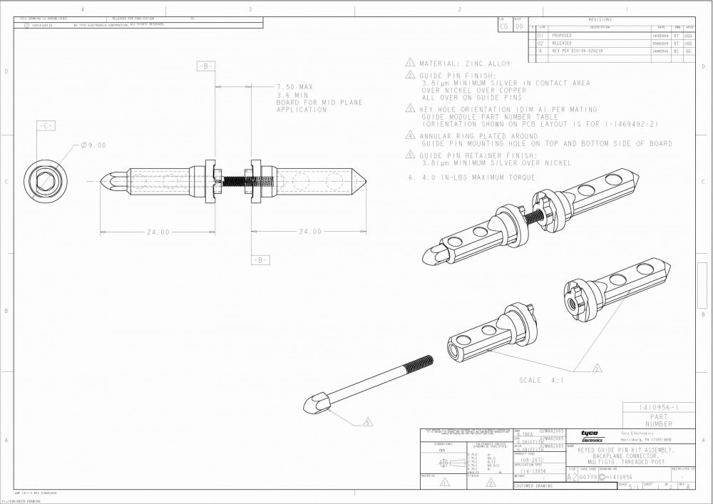 TE Connectivity 1410956-1 technical drawing preview, page 1