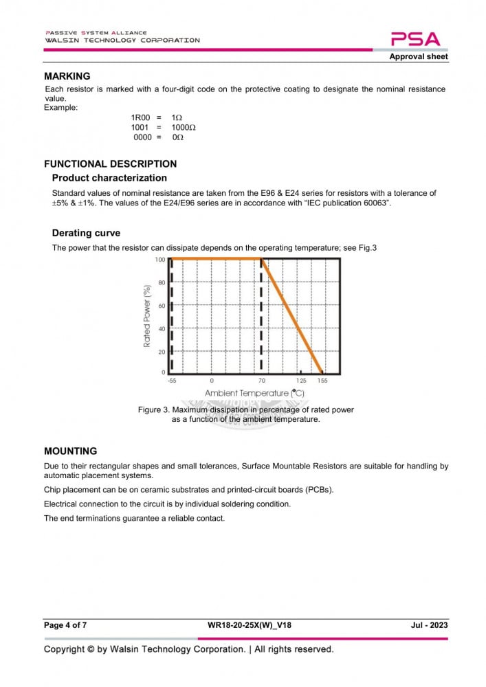 PSA WR25 series datasheet page 4