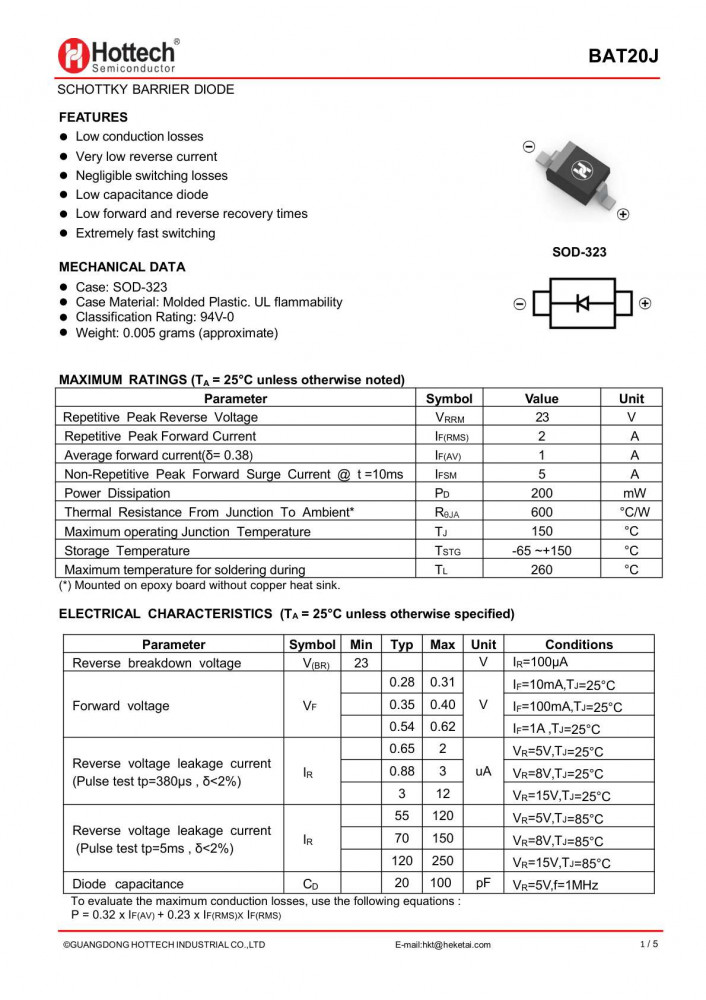 BAT20J datasheet page 1