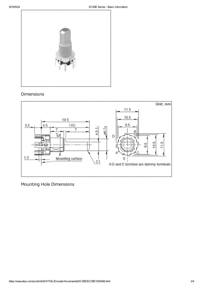 EC09E1520406 dimensions and mounting information