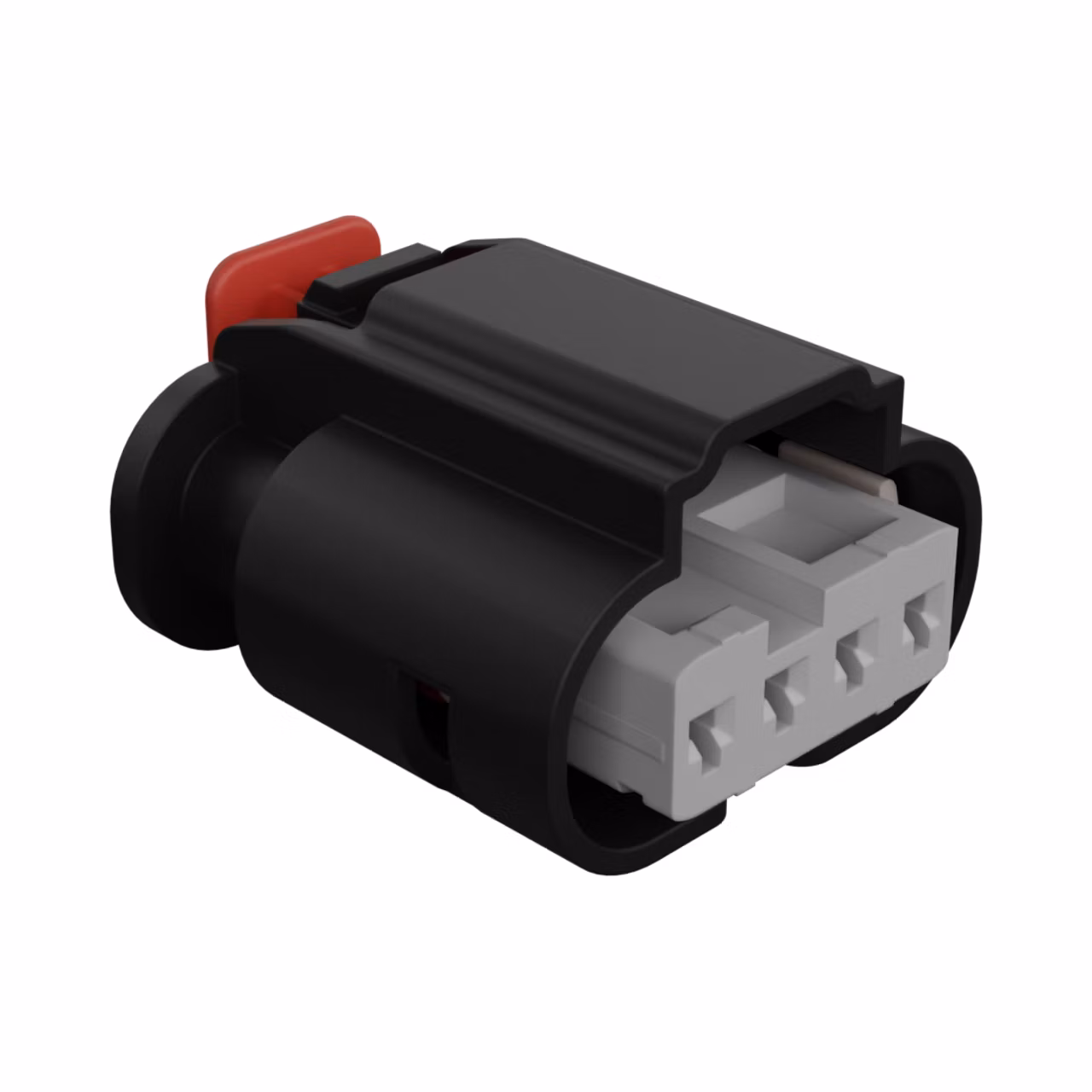 MXP120 Sealed Receptacle, 4 Circuit, Black Housing with Long Shroud (T3-V2-S3 with Backshell, T3-V2-S2 without Backshell), Key B, Stone Gray Insert for sale
