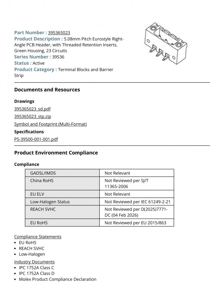 ESE Eurostyle terminal block document image 1
