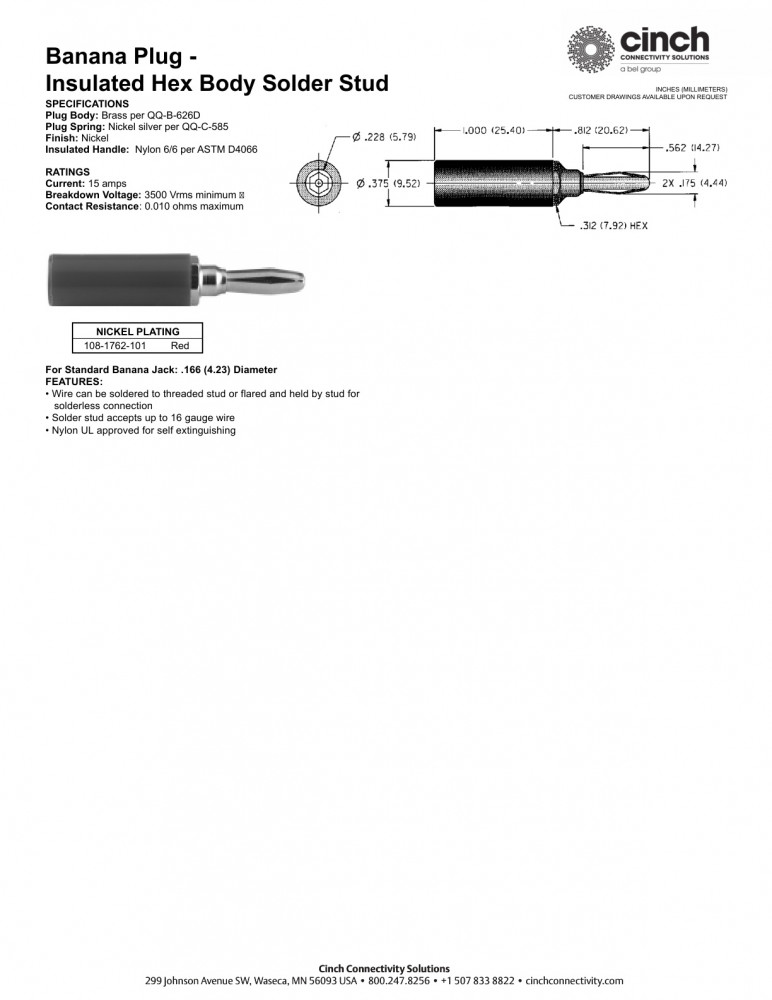 Bel Fuse 108-1762-101 technical document preview