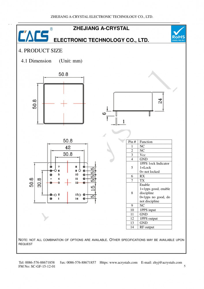 AC5050 specification document page 5
