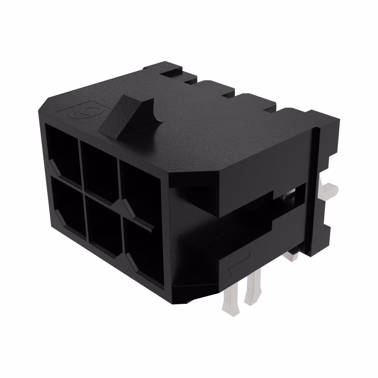 Micro-Fit+ Right-Angle Header, Surface Mount, 3.00mm Pitch, Dual Row, 6 Circuits, 0.38µm Gold (Au) Plating, Glow-Wire Capable, Press Clip, Black, Tape and Reel for sale
