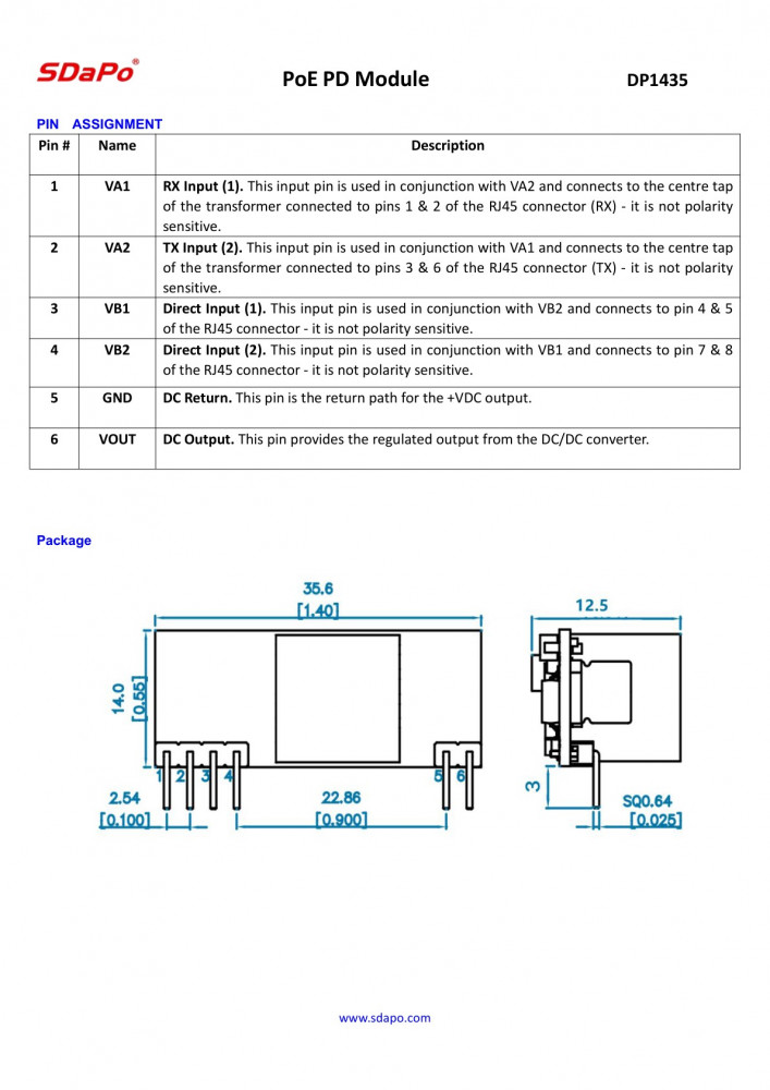 DP1435 datasheet page 2