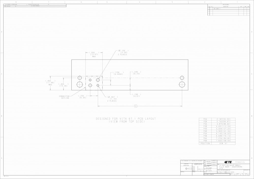 TE Connectivity 2313225-1 controlled drawing page 2