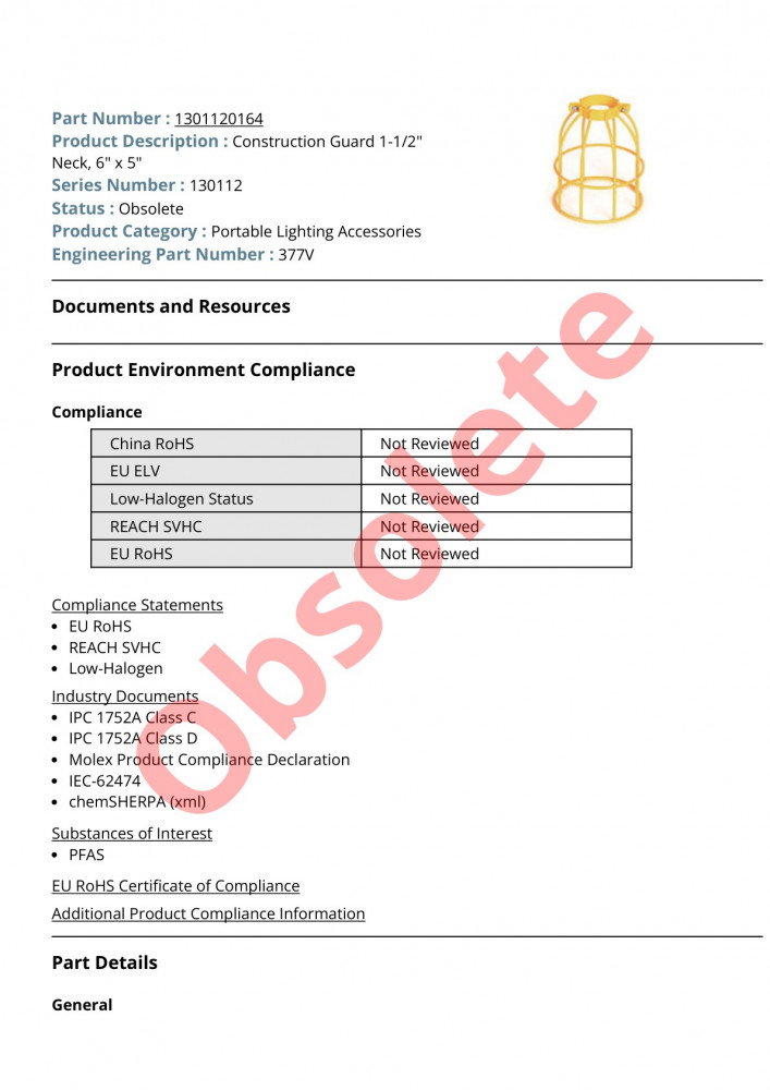 Product visual document, page 1