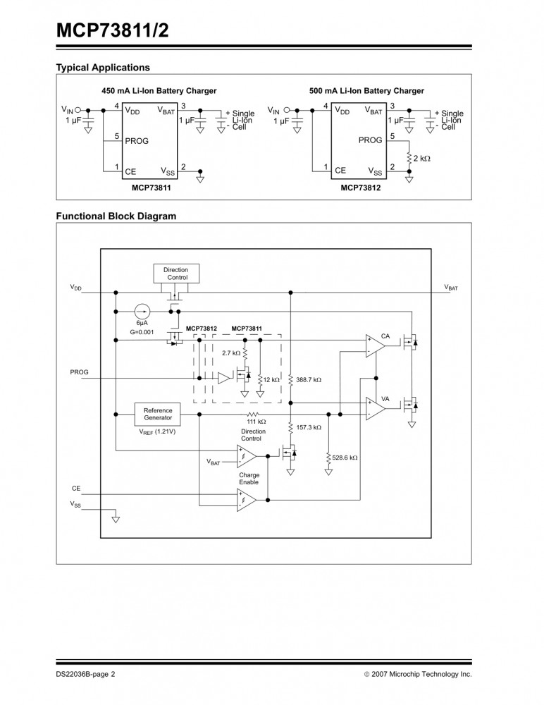 MCP73812T-420I/OT datasheet page 2
