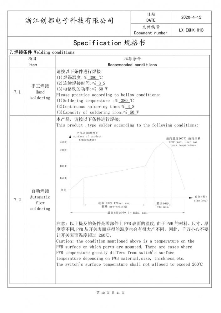 CAX specification page 10