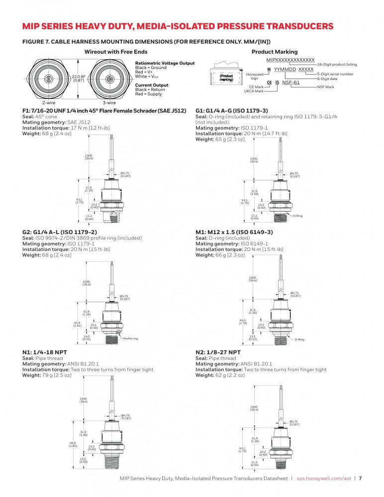 Honeywell MIP Series datasheet page 7
