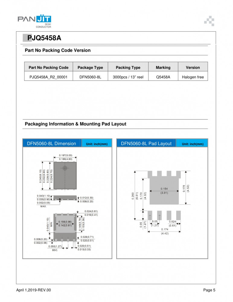 PJQ5458A datasheet page 5