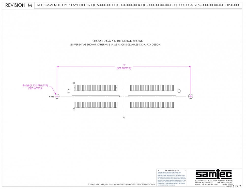Samtec QFS technical drawing page 3