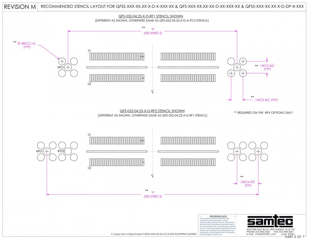 Samtec QFS technical drawing page 5