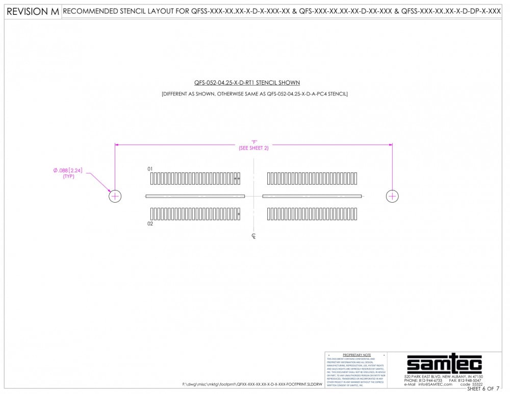 Samtec QFS technical drawing page 6