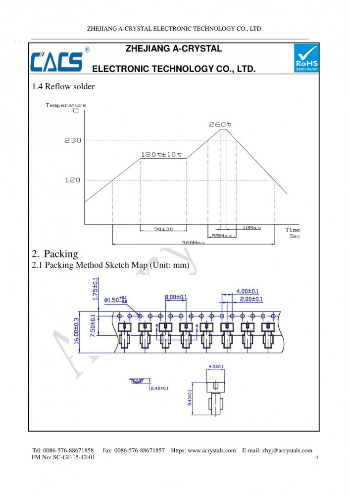 PMX206F specification document, page 4
