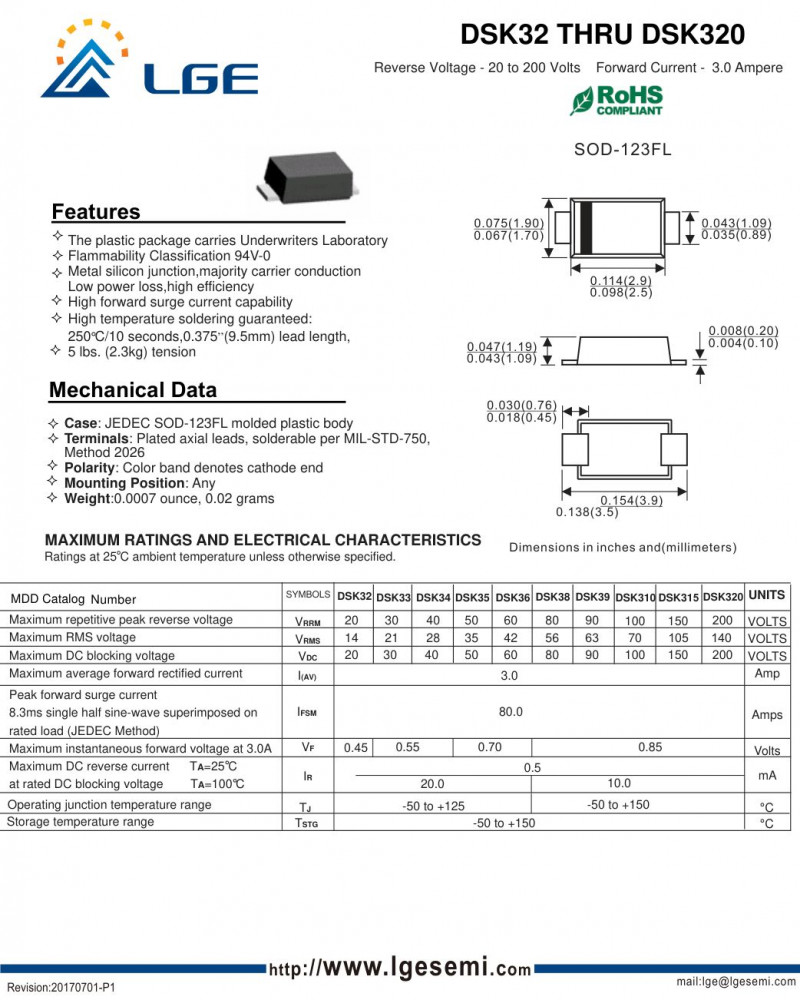 LGE DSK310 datasheet page 1
