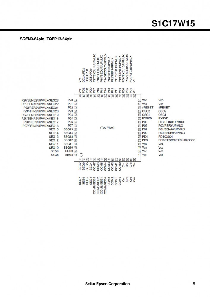 S1C17W15 technical document page 5