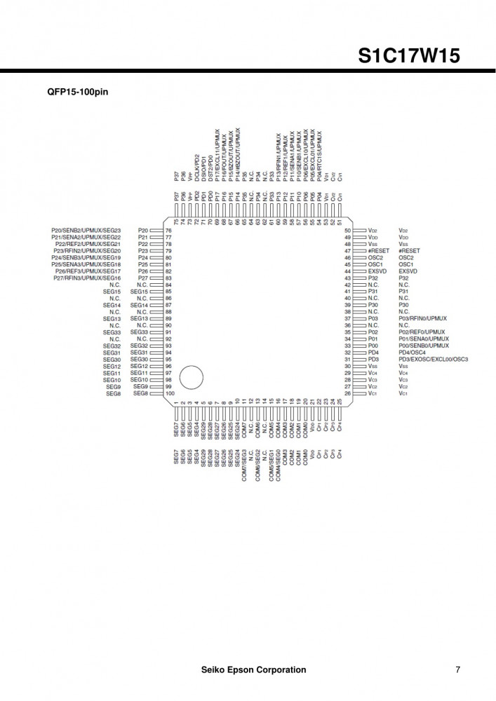 S1C17W15 technical document page 7