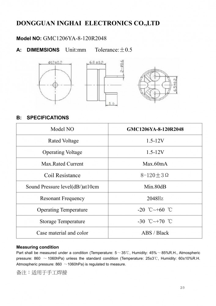 GMC1206YA-120R2048 approval document page 2
