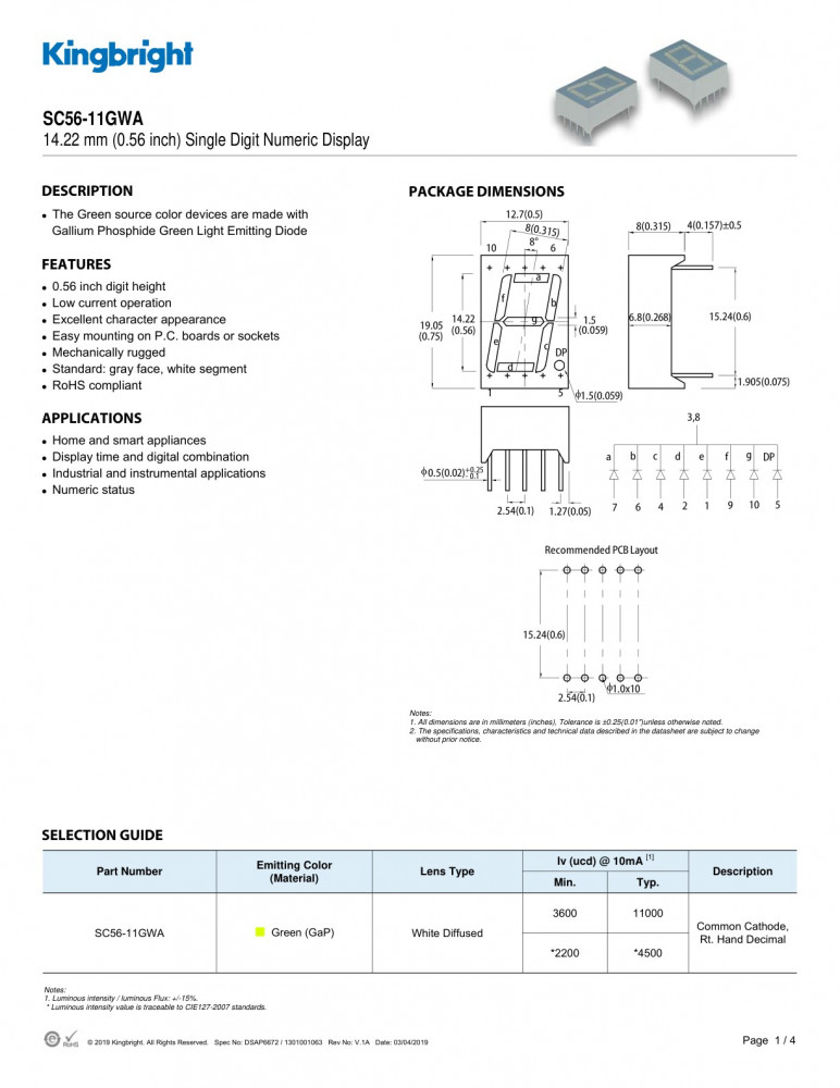 SC56-11GWA datasheet page 1