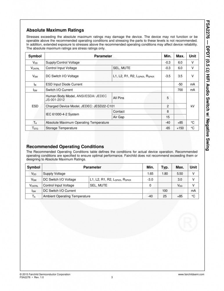 FSA2276 datasheet page 4