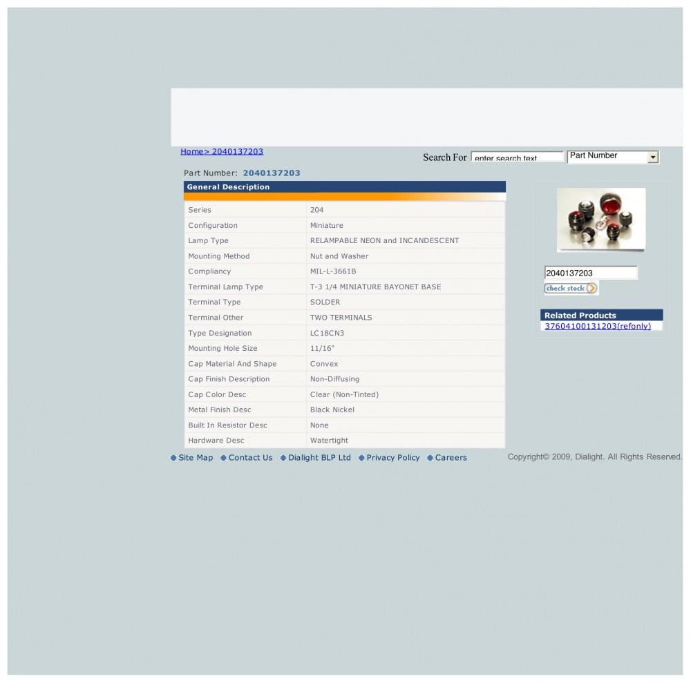 Dialight 204-0137-203 technical document preview