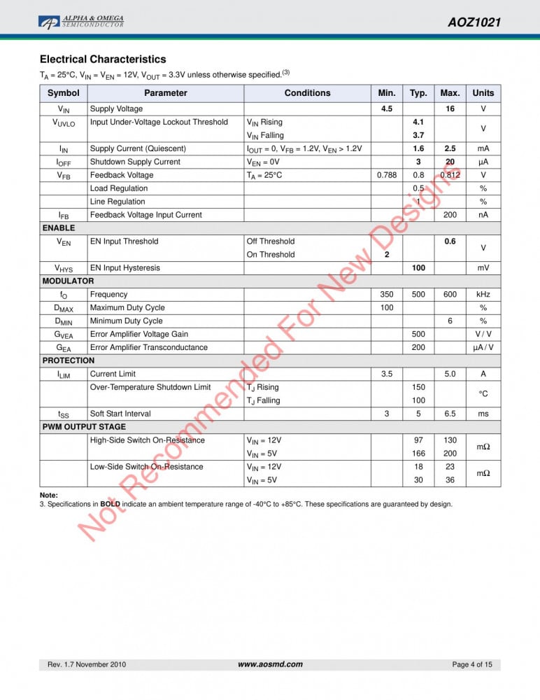 AOZ1021AI datasheet page 4