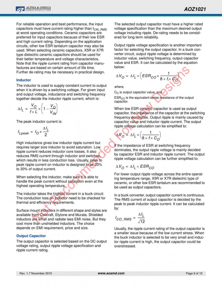 AOZ1021AI datasheet page 9