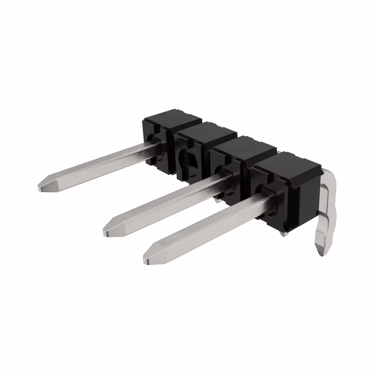 KK 254 Breakaway Header, Right-Angle Surface Mount Compatible, 4 Circuits, Circuit 2 Voided, Tin (Sn) Plating, Mating Pin Length 6.20mm, with Kinked PC Tails, Bag for sale