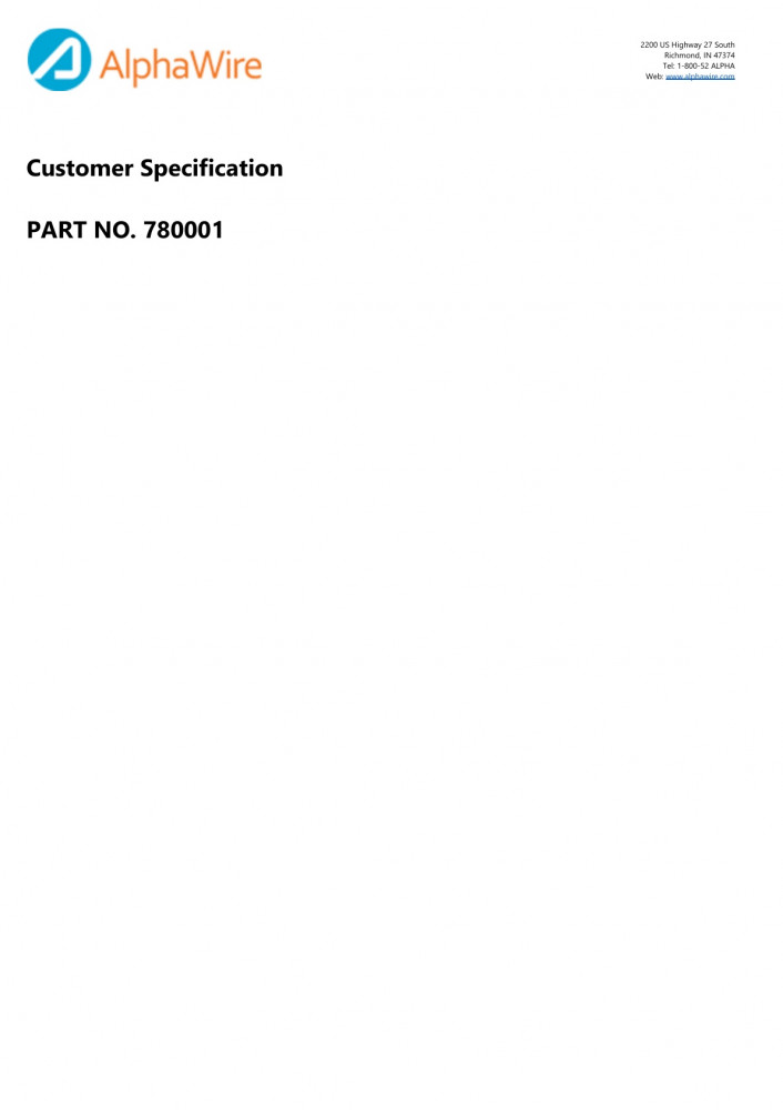 Alpha Wire 780001 document page 1