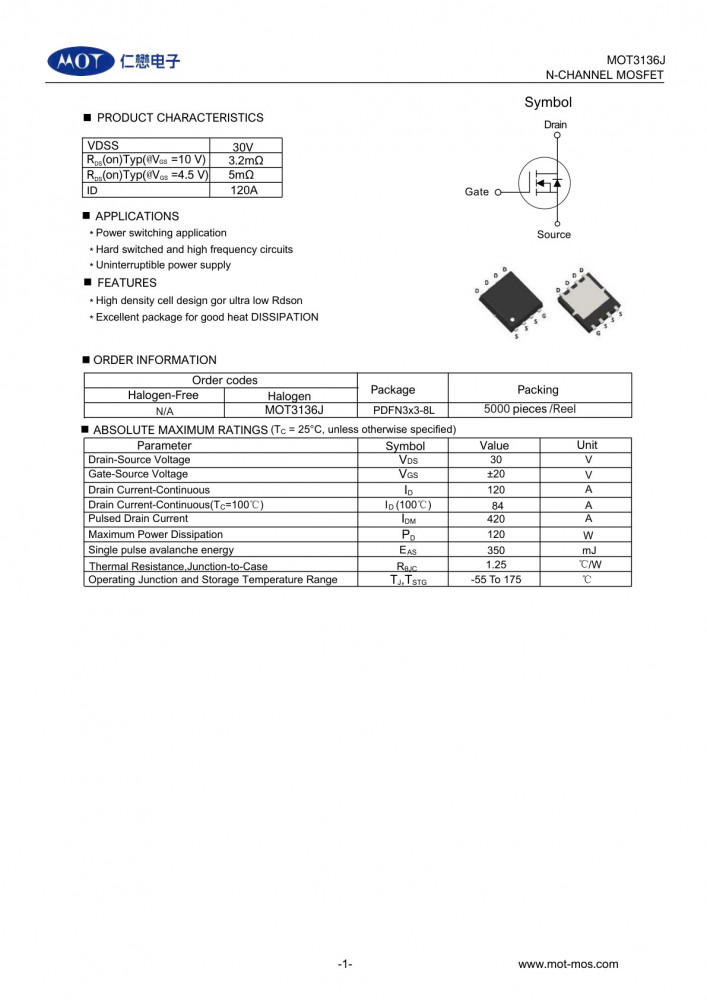 MOT3136J datasheet page 1