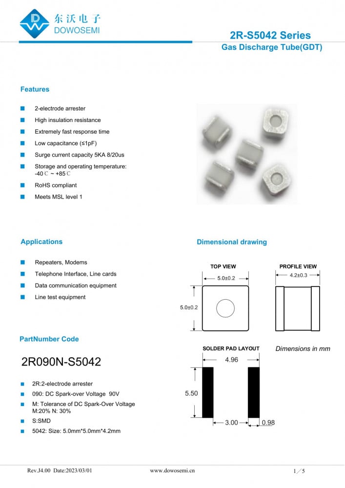DOWO 2R350N-S5042 datasheet page 1