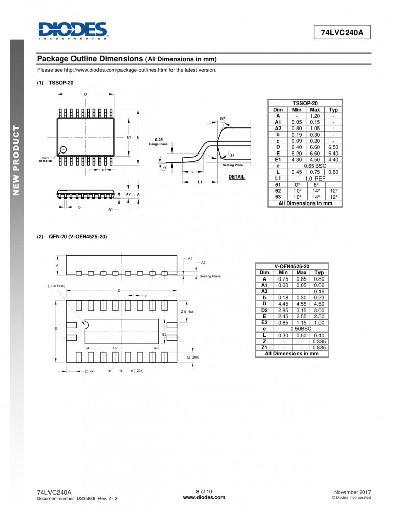 74LVC240AT20-13 datasheet page 8