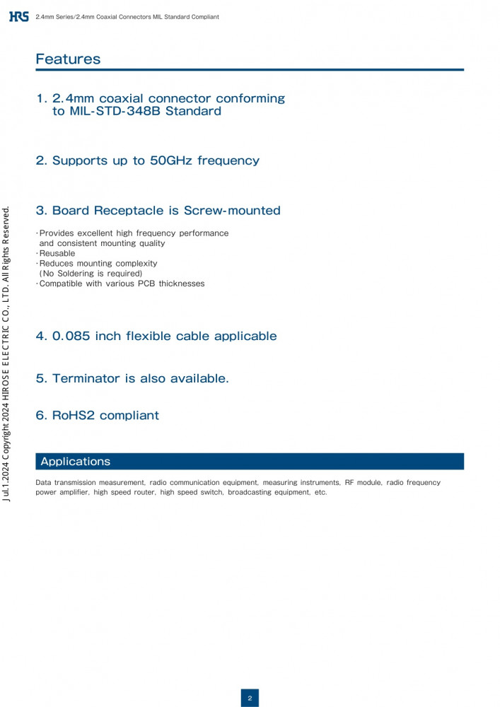 HRS H2.4 series document page 2