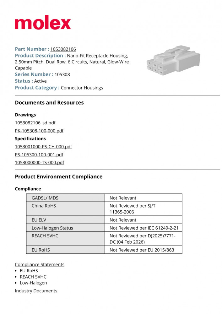 Nano-Fit product specification, page 1