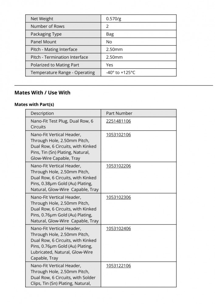 Nano-Fit product specification, page 3