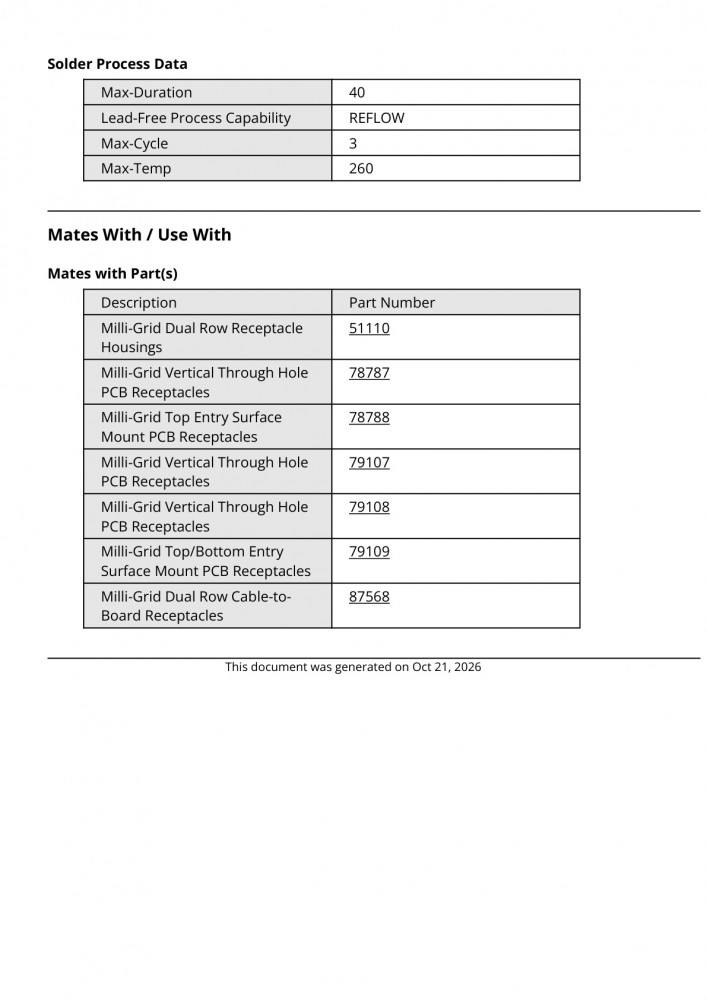 Molex 878326523 technical document preview, page 4
