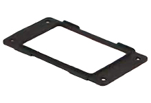 Heavy-Duty Harsh Environment (HE) Cover for Female Inserts, Die-cast Aluminum, with 2 Pegs, with Gasket, Size 3A «21x21», Black