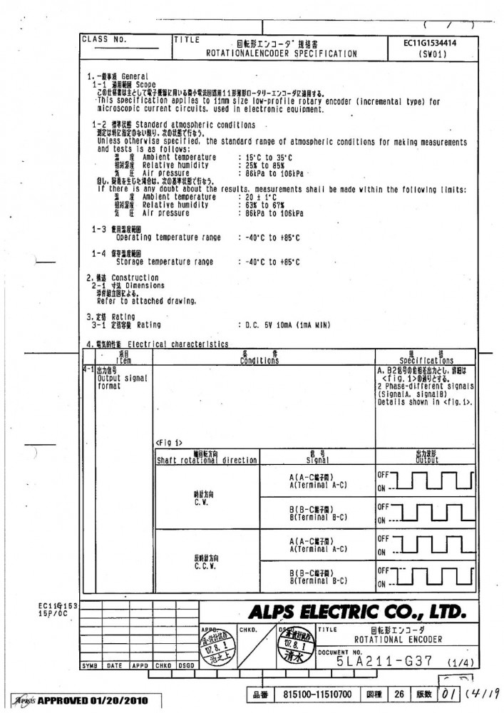 EC11G1534414 specification page 1