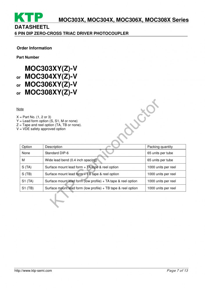 MOC3083S datasheet page 7