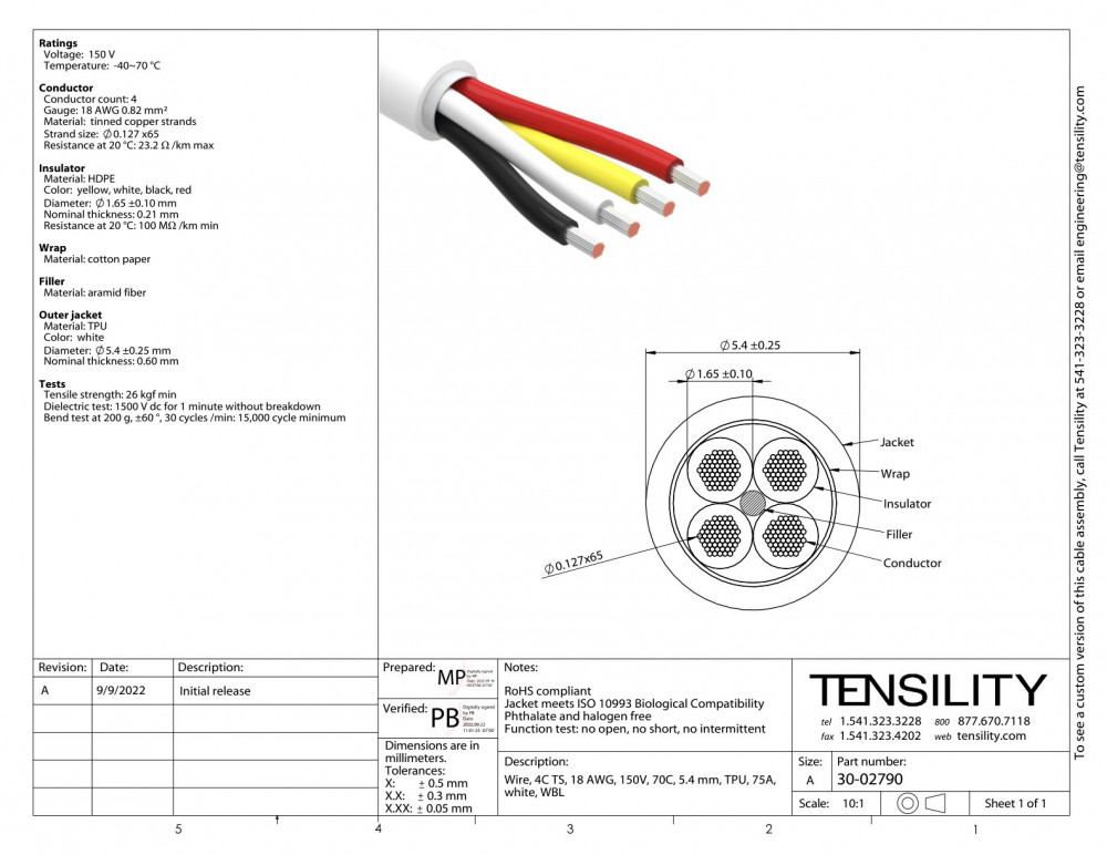Tensility International 30-02790 product drawing