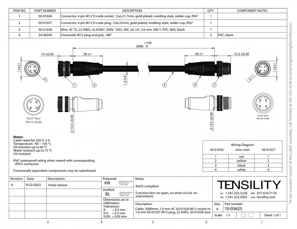 Tensility International 10-05625 product drawing