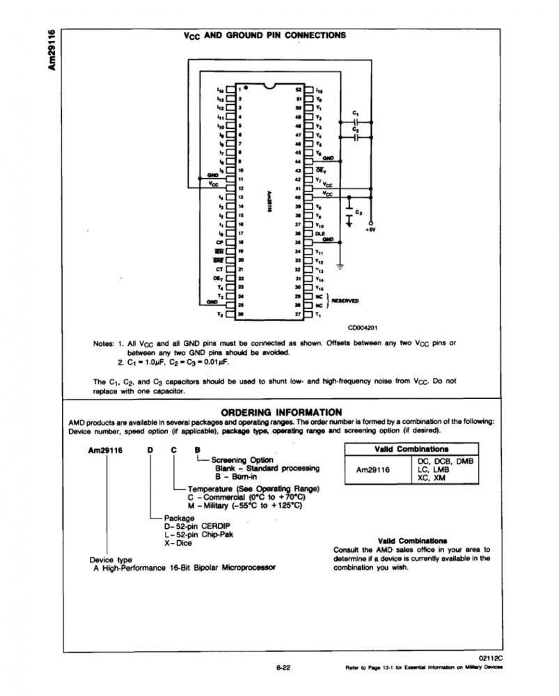 AM29116DC datasheet page 4